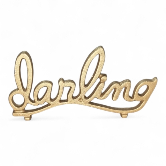 Home Living | Art | Contemporary Home Living Gold Cursive Darling Table ...